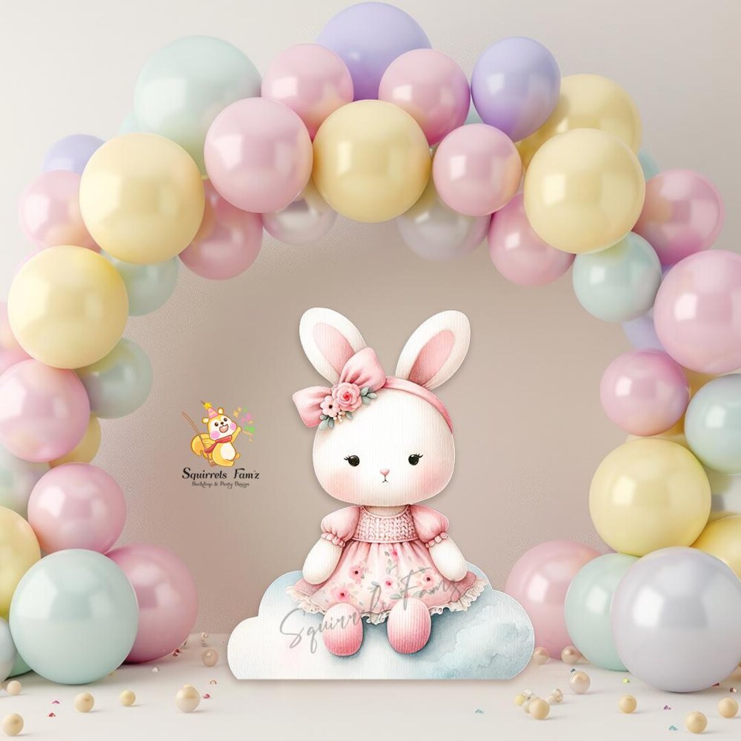 Bunny Rabbit Cloud Cutout Standee Baby Shower With Cutline Big Decor ...