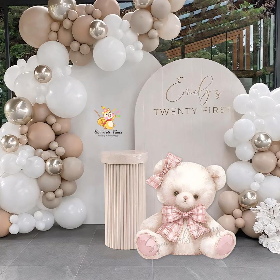 Teddy Bear Pink Ribbon Cutout Standee Teddybear Cute Baby Shower Big ...