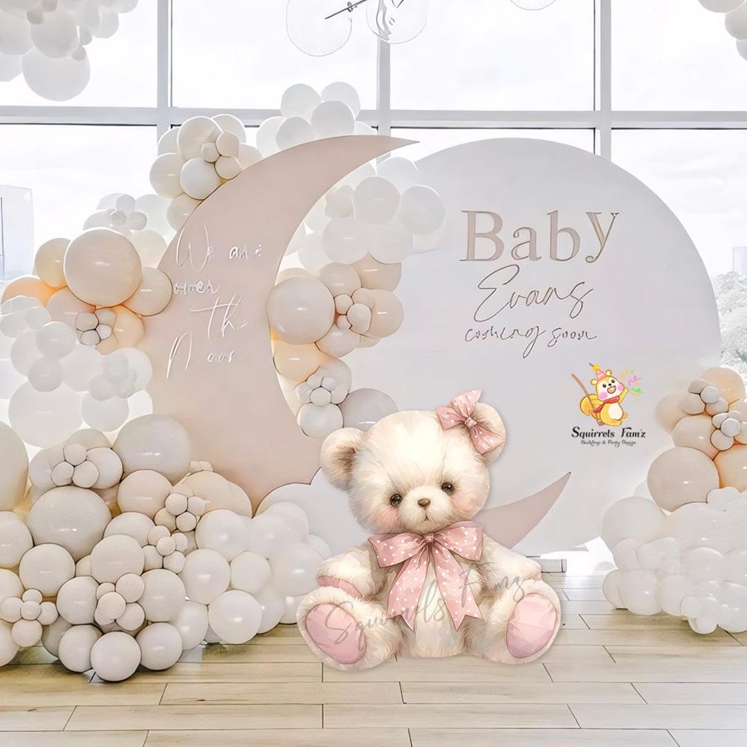 Teddy Bear Pink Ribbon Cutout Standee Teddybear Cute Baby Shower Big ...