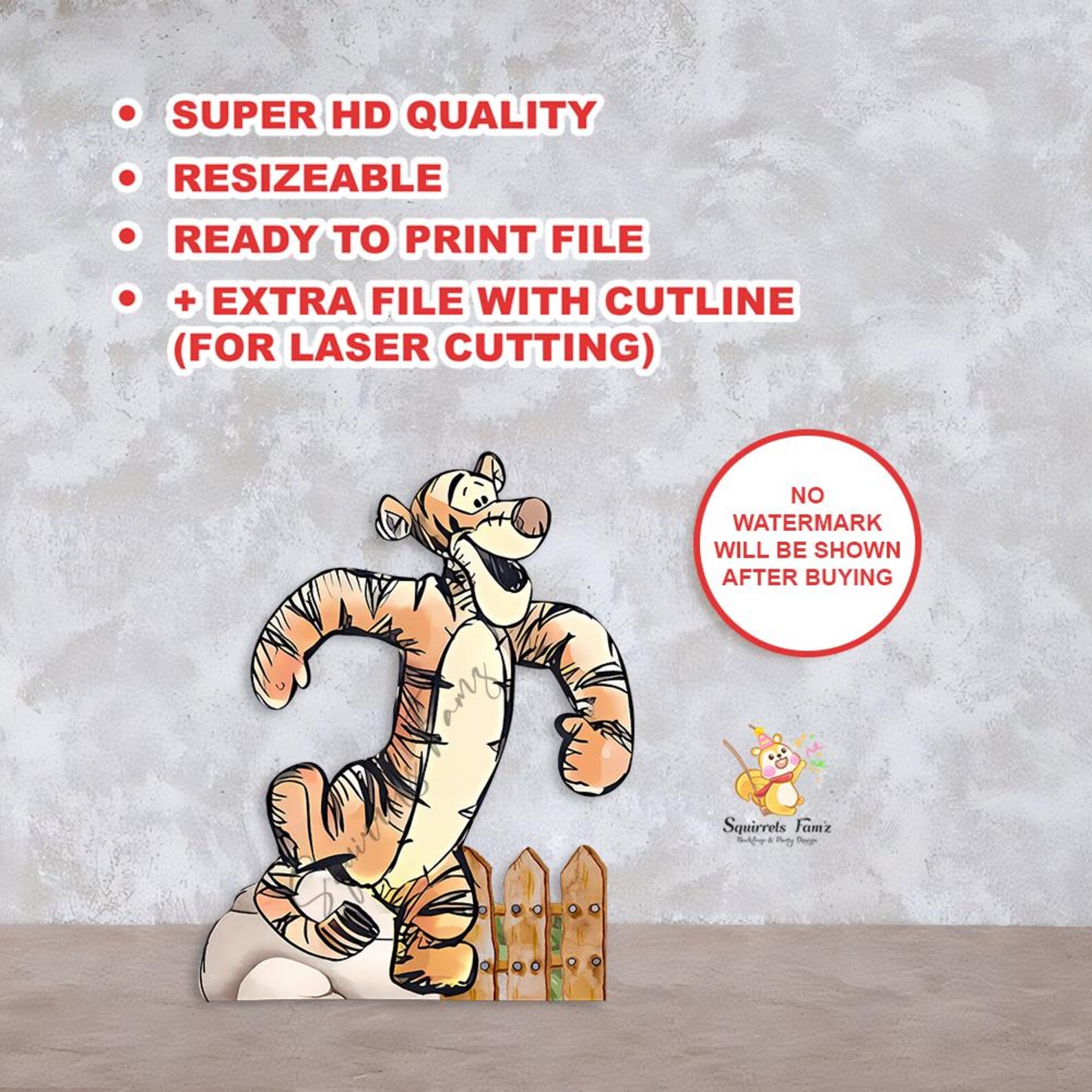 Tigger Winnie the Pooh Sketch Style Cutout Standee Baby Shower Big ...