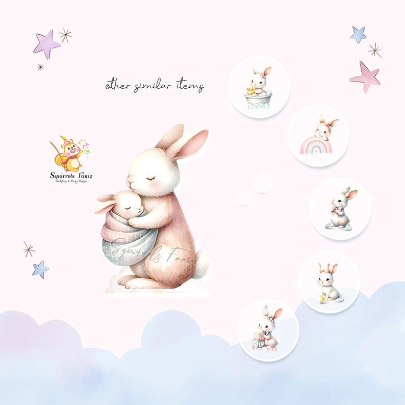 Bunny Rabbit Mom Mother Cutout Standee Baby Shower With Cutline Cutout ...