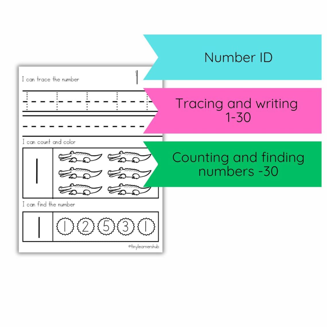 Number Worksheets | Preschool | Kindergarten | Numbers 1-30 Printable ...