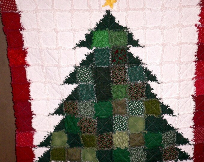 Christmas Tree Rag Quilt 52x56 - Etsy