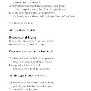 Catholic Wedding Program, Explains Entire Wedding Mass, Customizable in ...