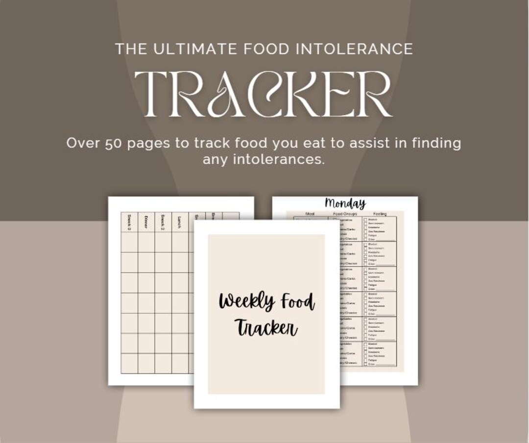 Food Tracker Food Intolerance Tracker Weekly Food Tracker - Etsy