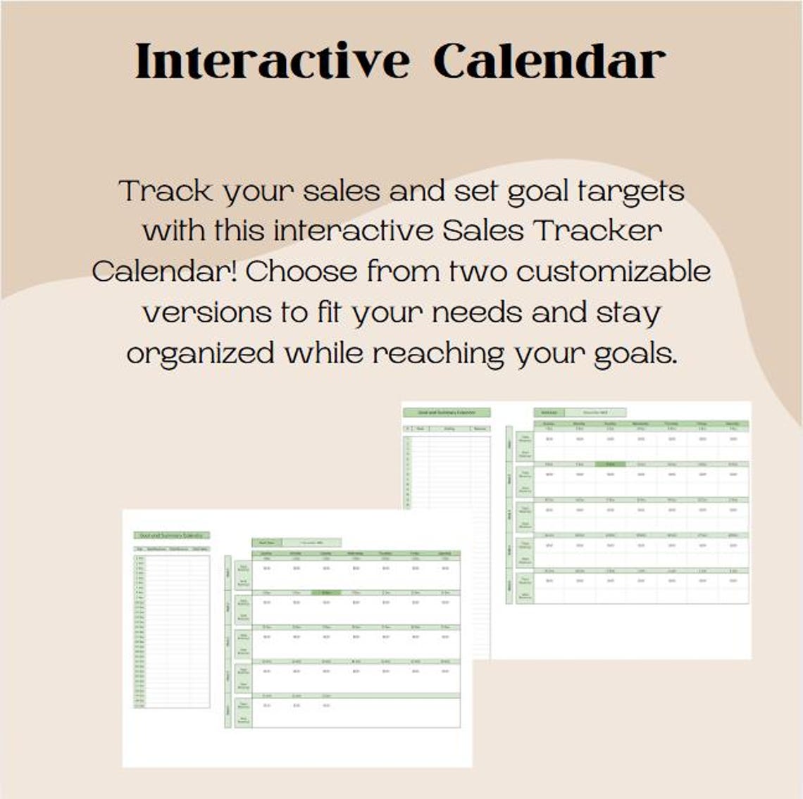 Sales Tracker, Monthly Sales Tracker, Sales Goal Planner, Interactive ...