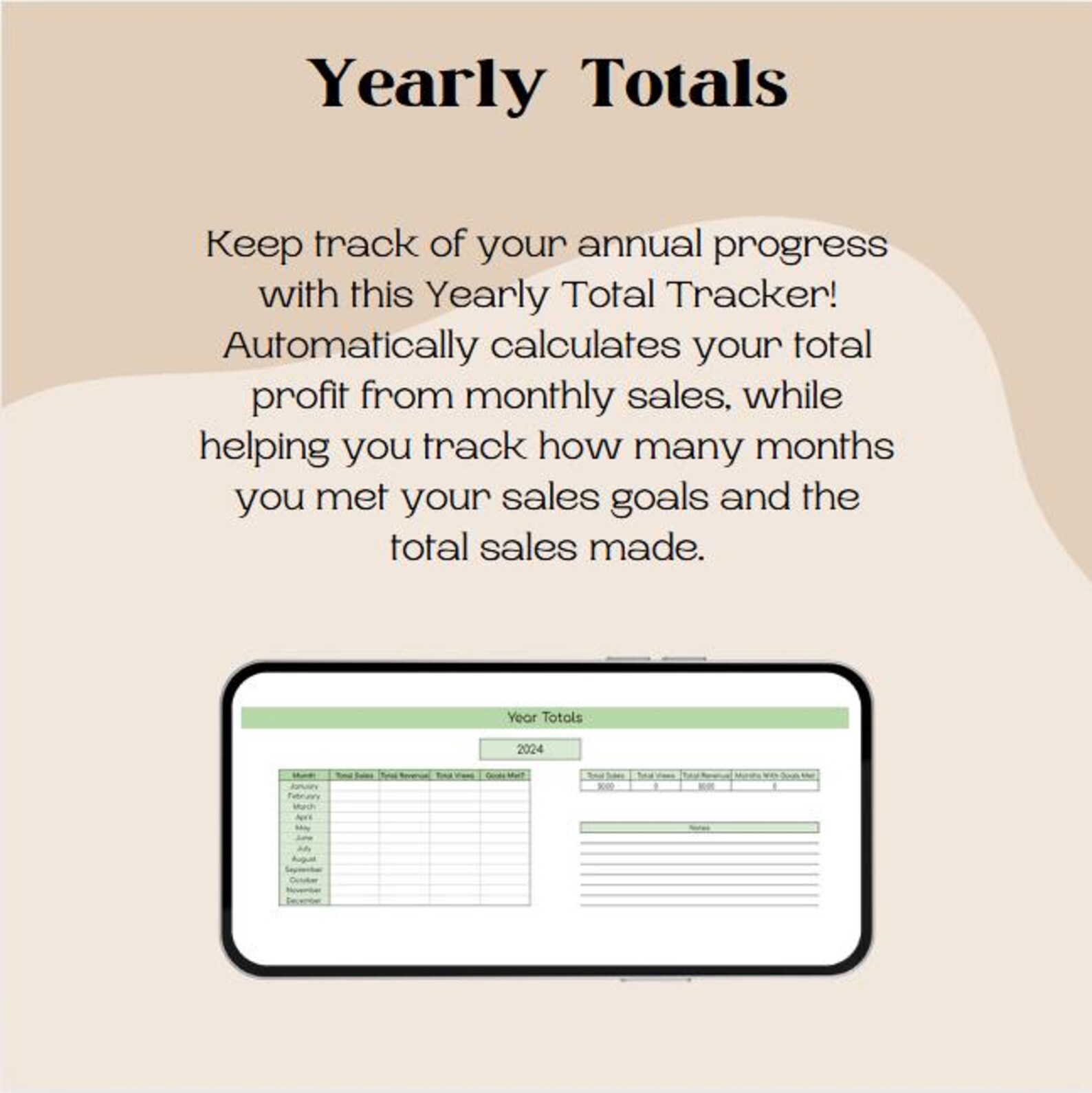 Sales Tracker, Monthly Sales Tracker, Sales Goal Planner, Interactive ...