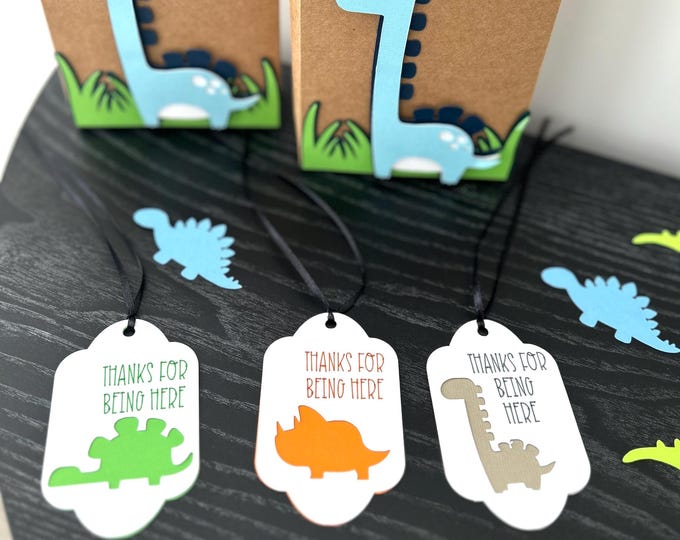 Dinosaur Party Favor Gift Tags - Etsy