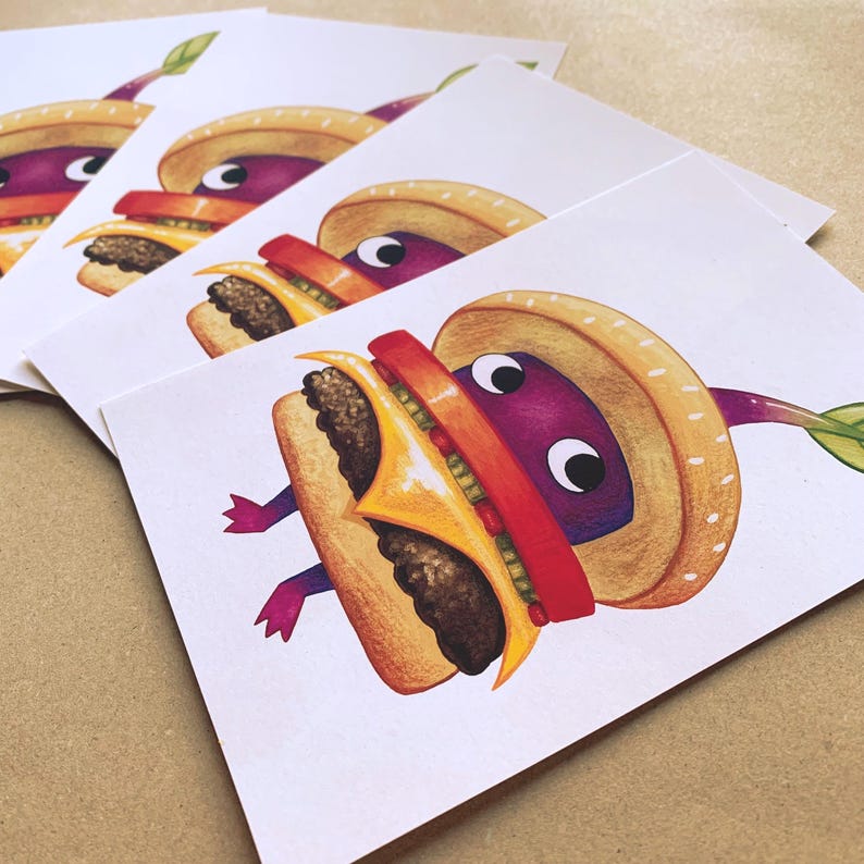 Burger Garden Creature Video Game Print - Etsy