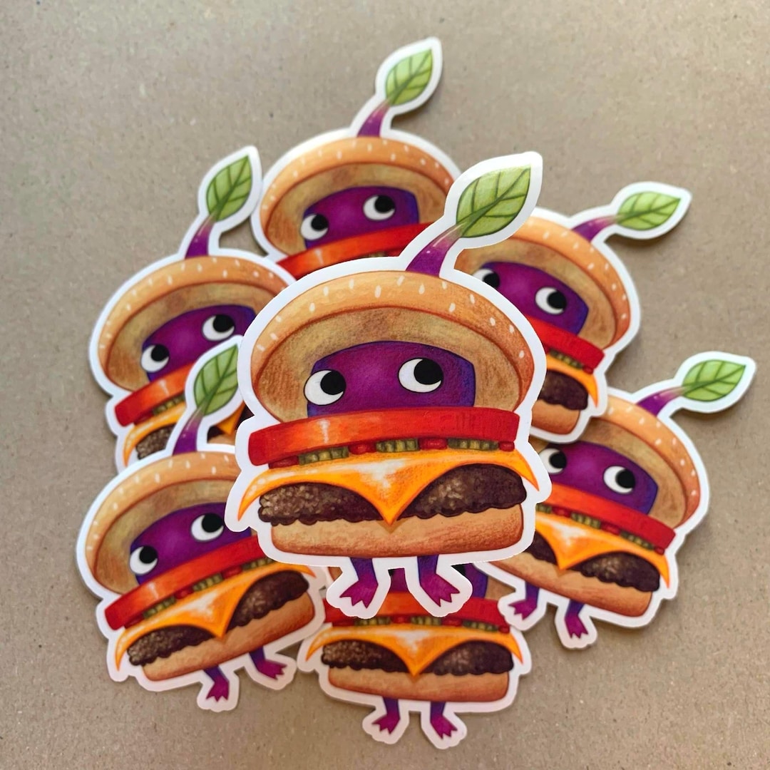 Burger and Fish Garden Creatures Video Game Stickers - Etsy