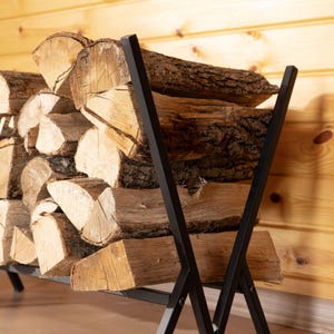 Minimalist Metal Firewood Rack, Wood Holder, Fireplace Accessories ...