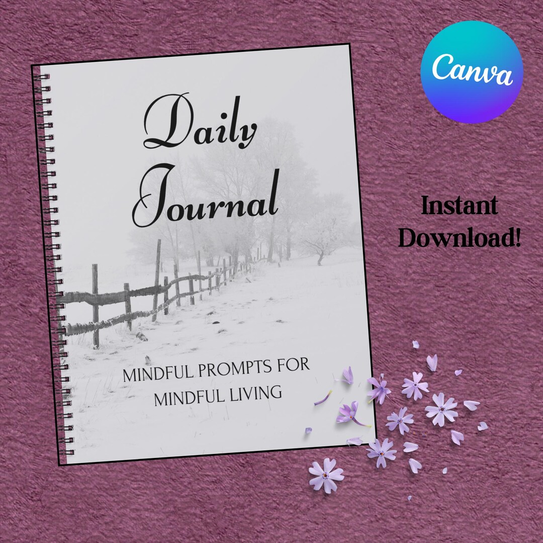 30-day Mindfulness Journal, Digital Download, Reflective Prompts ...