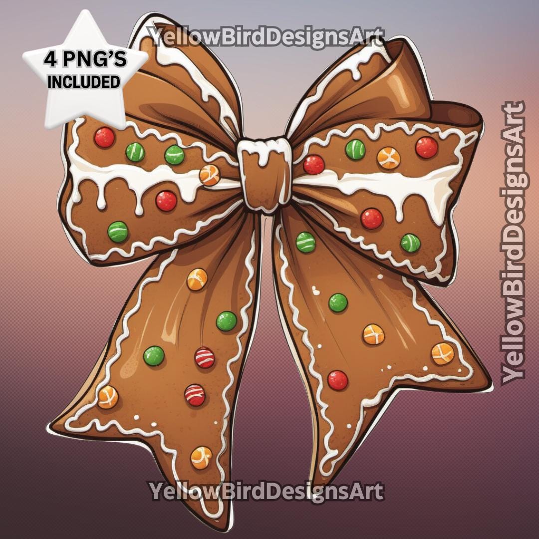 Gingerbread Bow PNG Clipart Christmas Gingerbread Cookie Bow, Cute ...