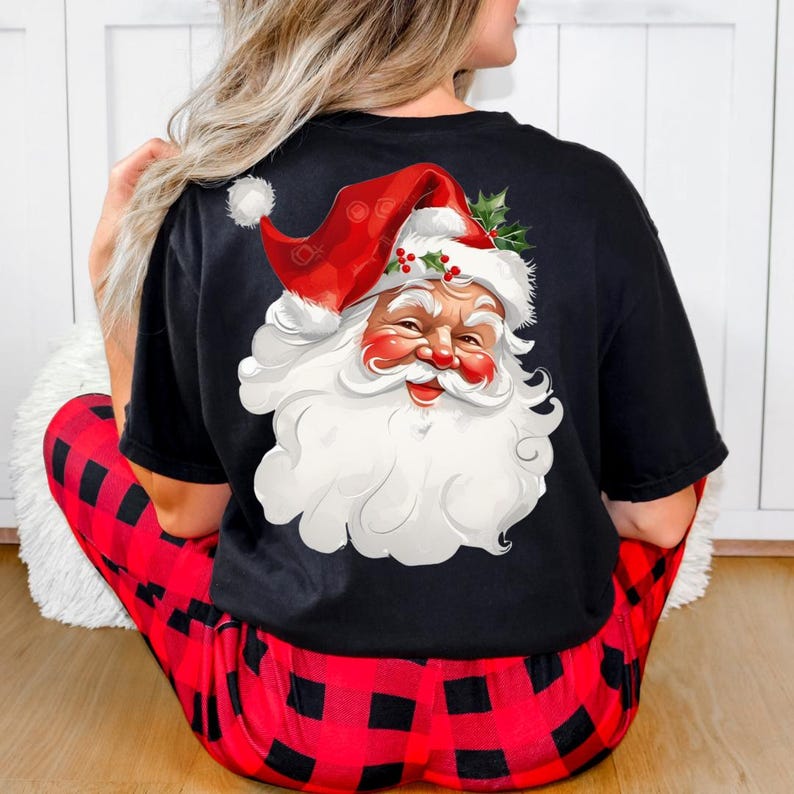 Vintage 1950s Santa Claus PNG Clipart Retro Christmas Santa, Red Hat ...