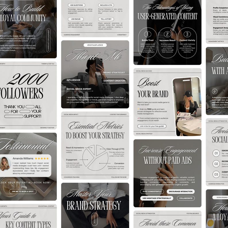 Social Media Manager Instagram Templates | Canva Templates for Content ...