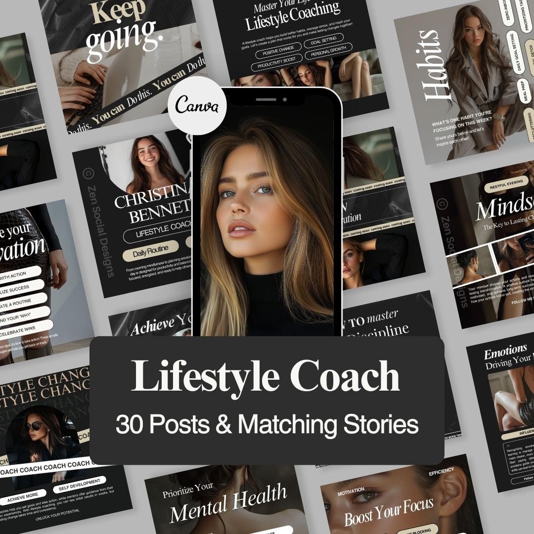 Modelos de Instagram para Coach de Estilo de Vida | Postagens e Stories ...