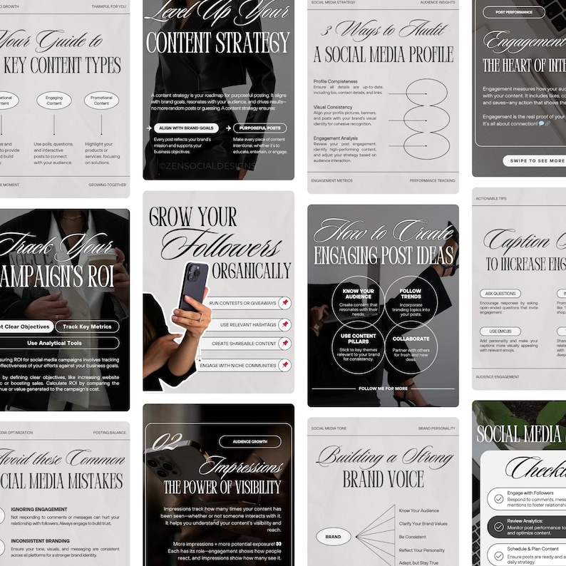 Social Media Manager Instagram Templates | Canva Templates for Content ...