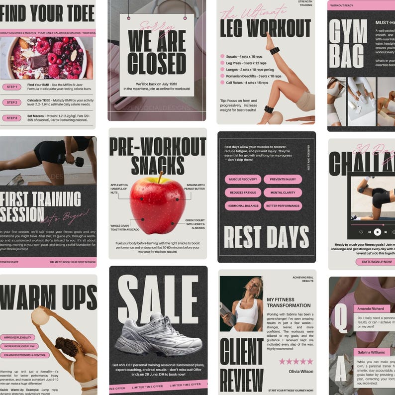 Personal Trainer Instagram Posts | Fitness & Wellness Templates ...