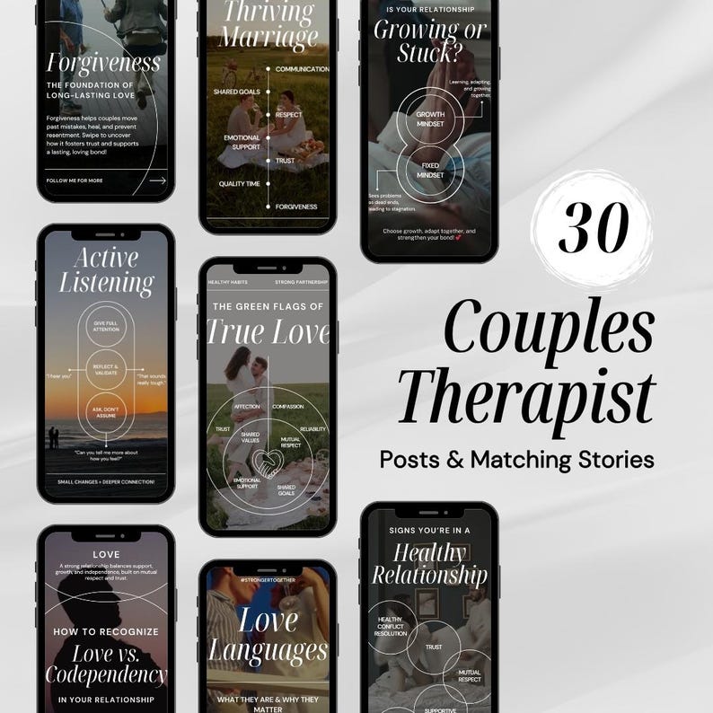 Couples Therapist Instagram Templates | Relationship Coaching Reels ...