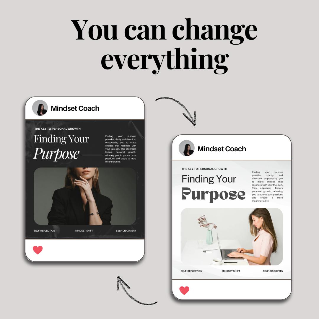Mindset Coach Instagram Templates | Life Coach Templates | Positive ...