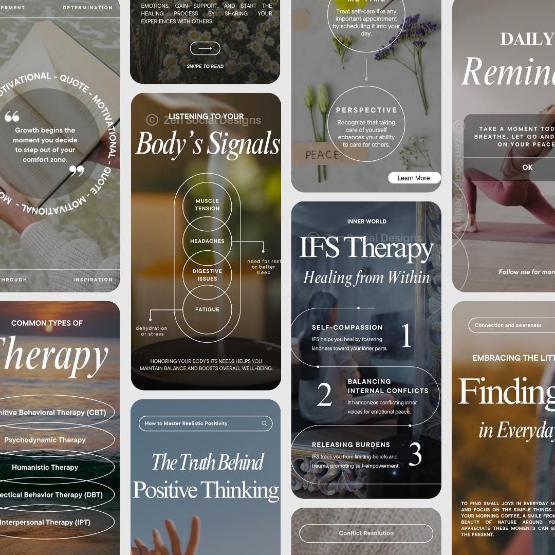 Therapist Instagram Posts & Stories | Psychologist Templates ...