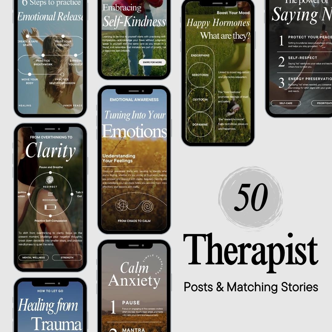 Therapist Instagram Posts & Stories | Psychologist Templates ...
