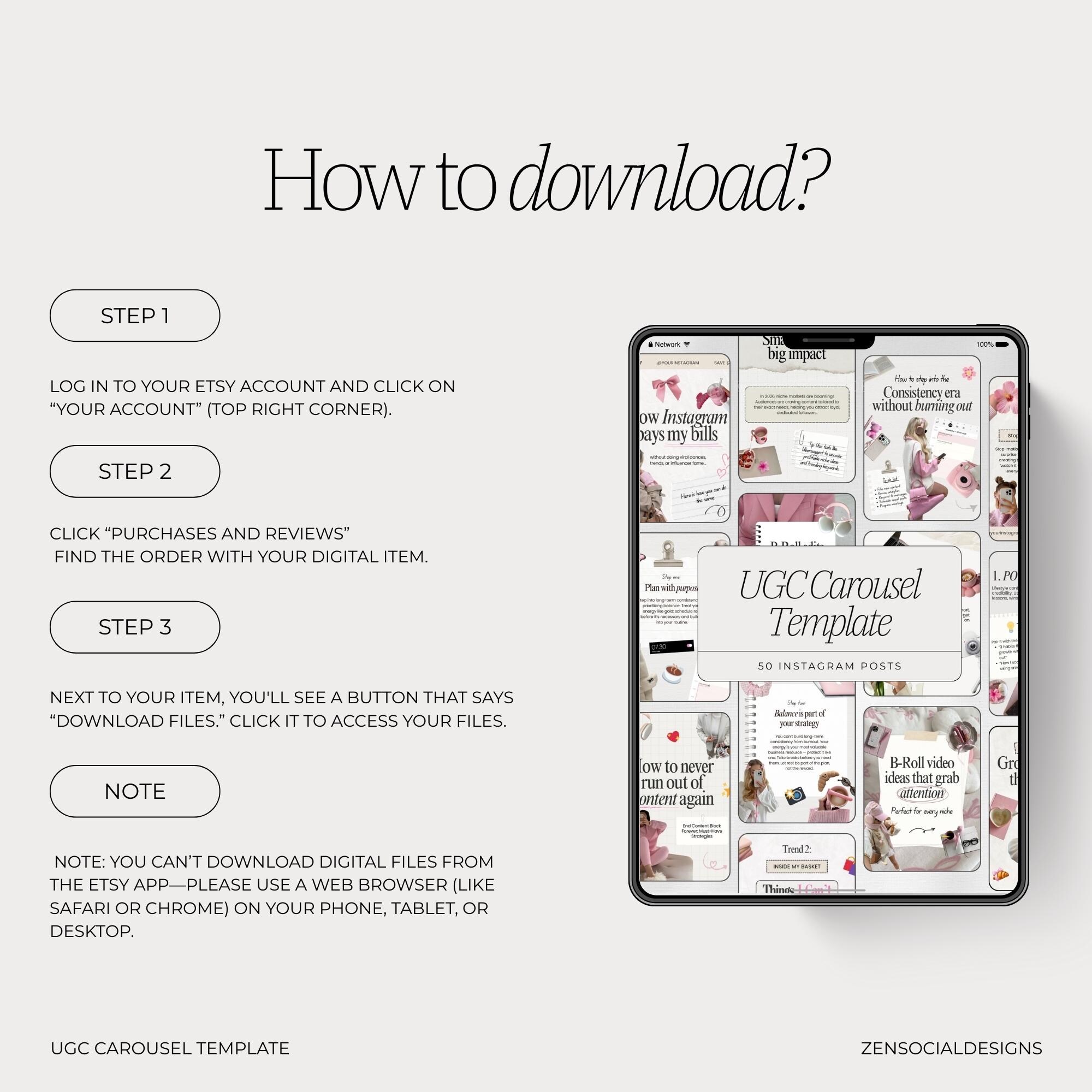 UGC Carousel Instagram Templates | 50 Carousel Posts | Canva Templates ...