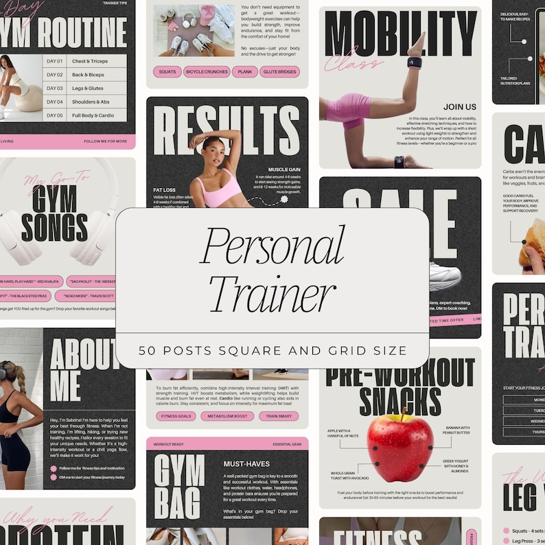 Personal Trainer Instagram Posts | Fitness & Wellness Templates ...