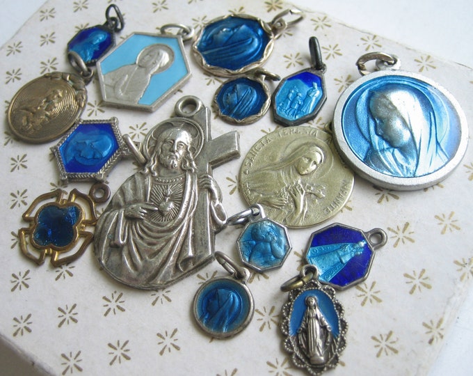 Antique French Holy Medal Lot, Antique Art Nouveau Religious Medals ...