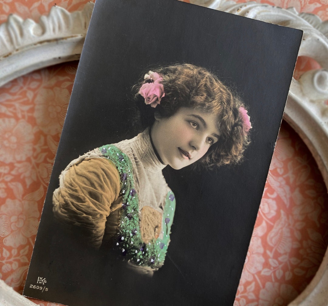 Antique Pretty Lady Photo Postcard, Antique Edwardian Girl RPPC ...