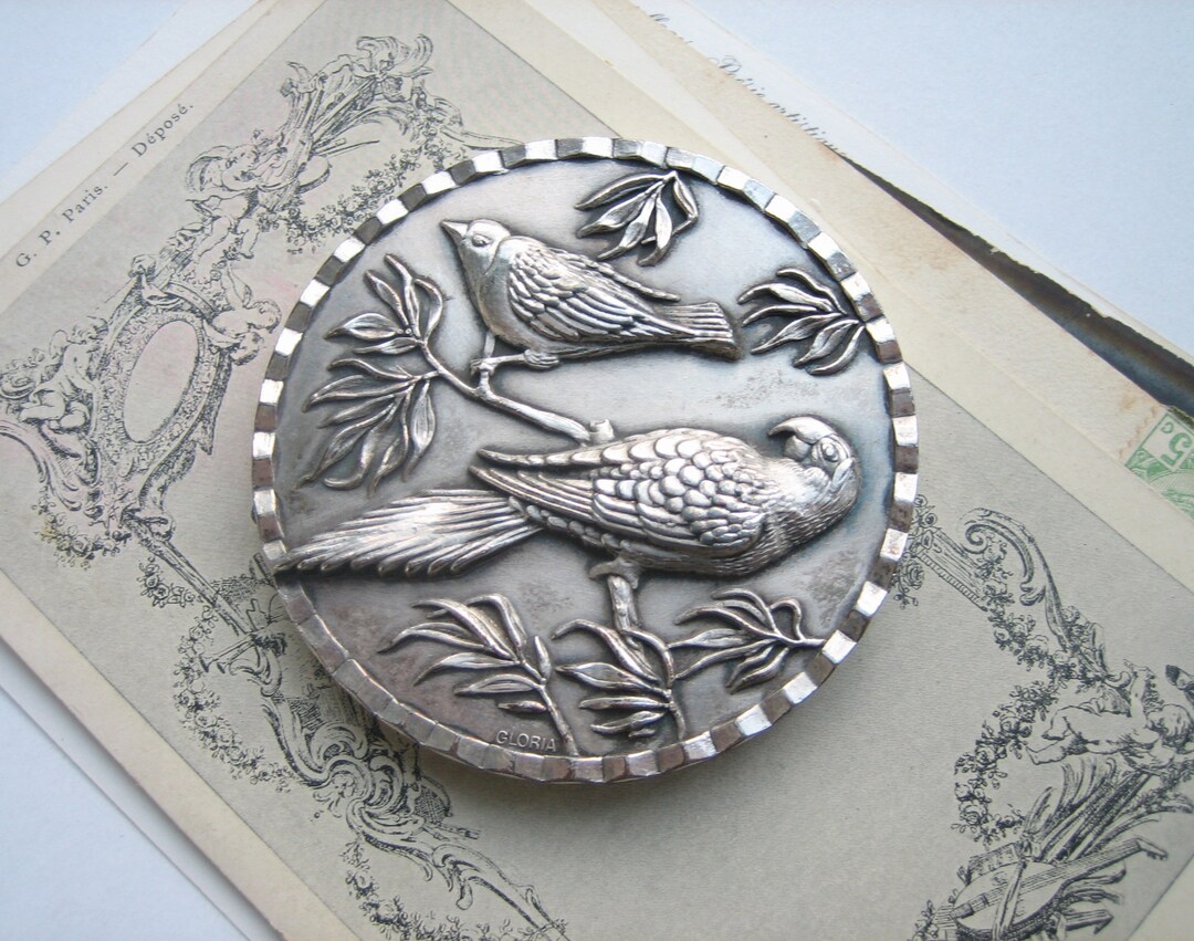 Vintage Birds Large Bird Award Vintage Silver Colored Aviary - Etsy