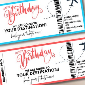 Birthday Boarding Pass Template Printable Airline Tickets for Birthday ...