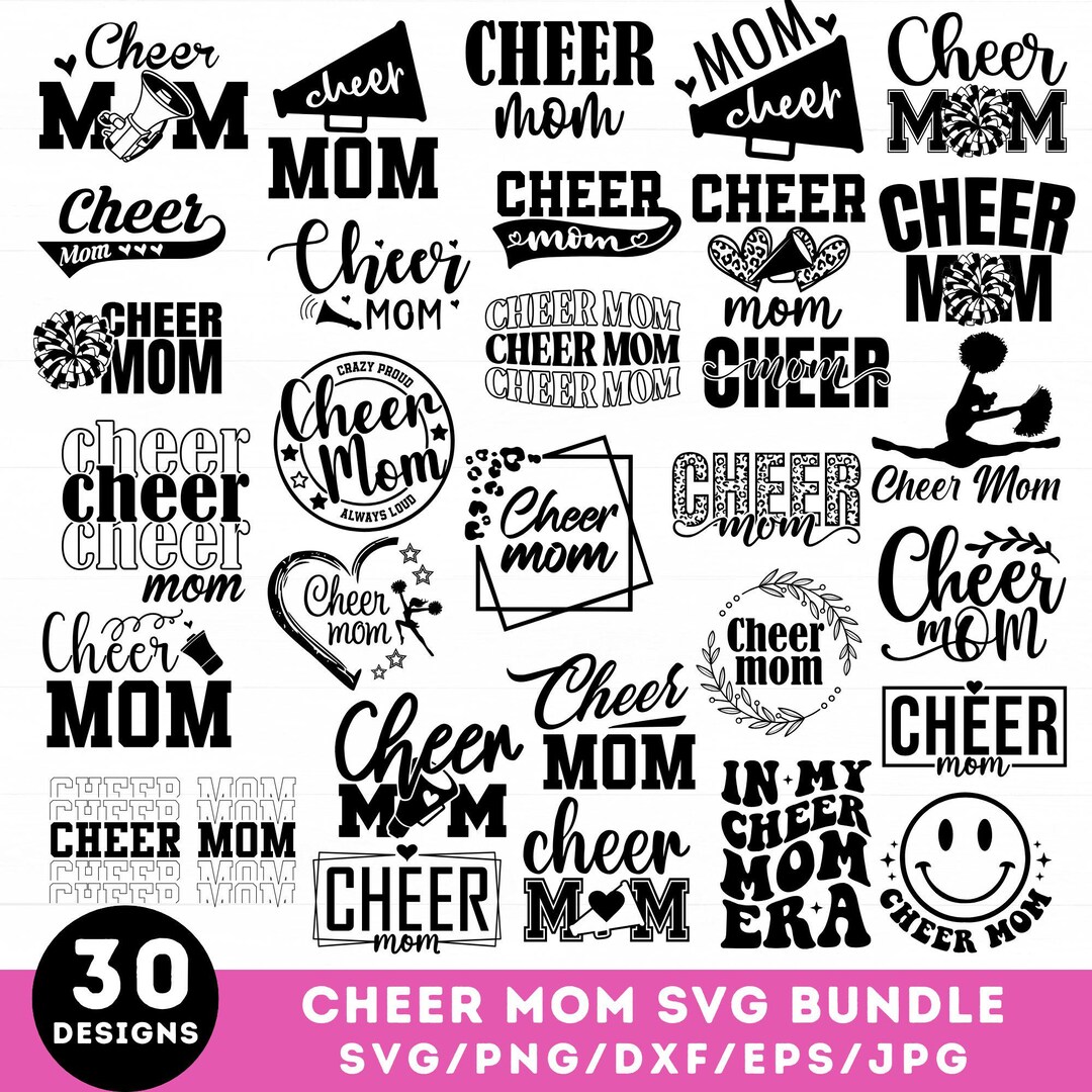 Cheer Mom Svg Bundle, Cheerleader Svg, Cheerleading Svg, Cheer Svg ...