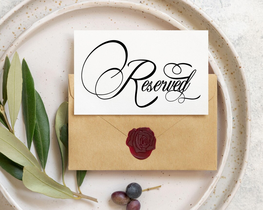 Printable Reserved Wedding Sign - Modern Calligraphy Reserved Card for ...
