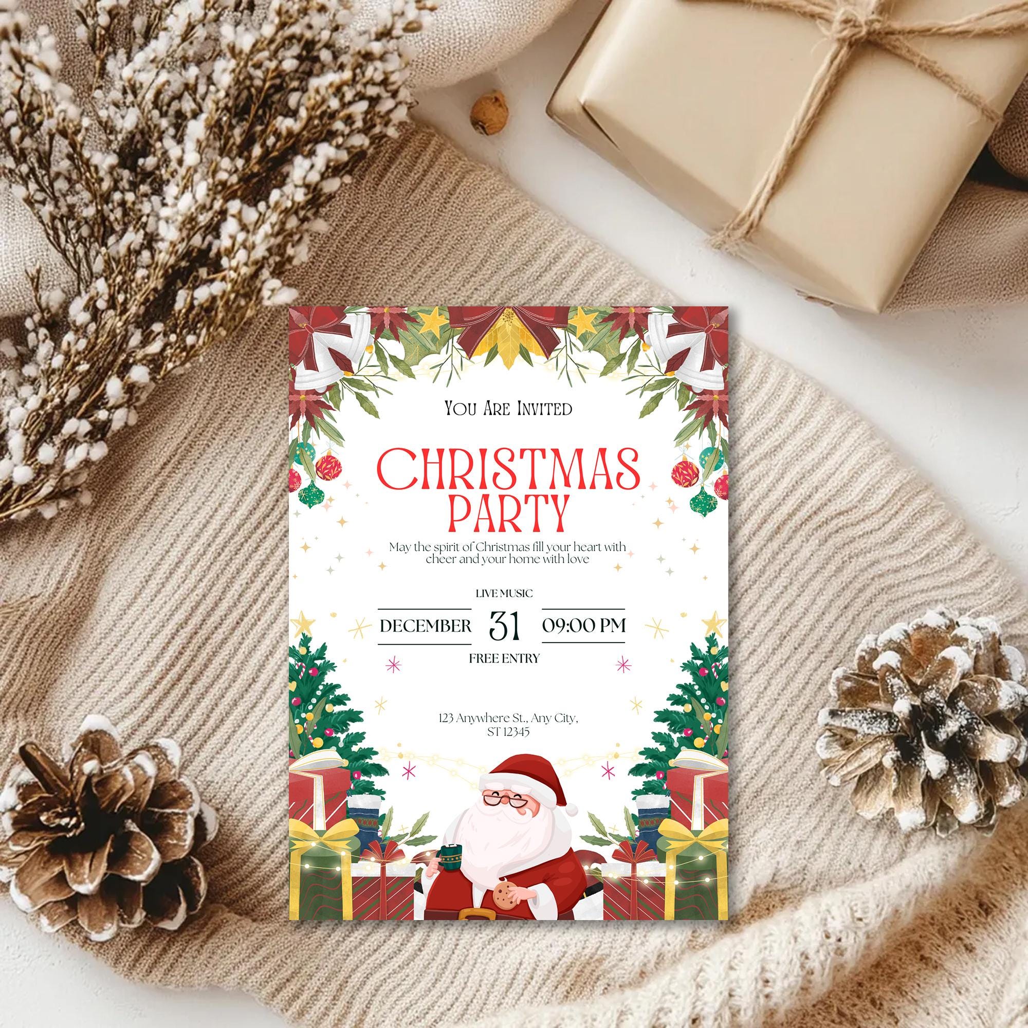 Editable Christmas Party Invitation Instant Download, Jingle and Mingle ...