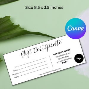 Editable Gift Certificate Template | Printable Gift Voucher | DIY Gift ...