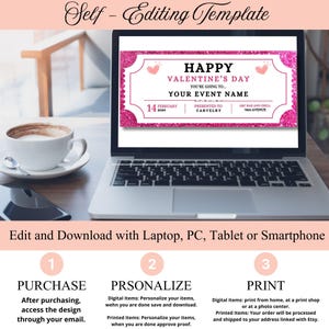 Editable Valentine Coupon & Surprise Gift Ticket Valentine's Day Ticket ...