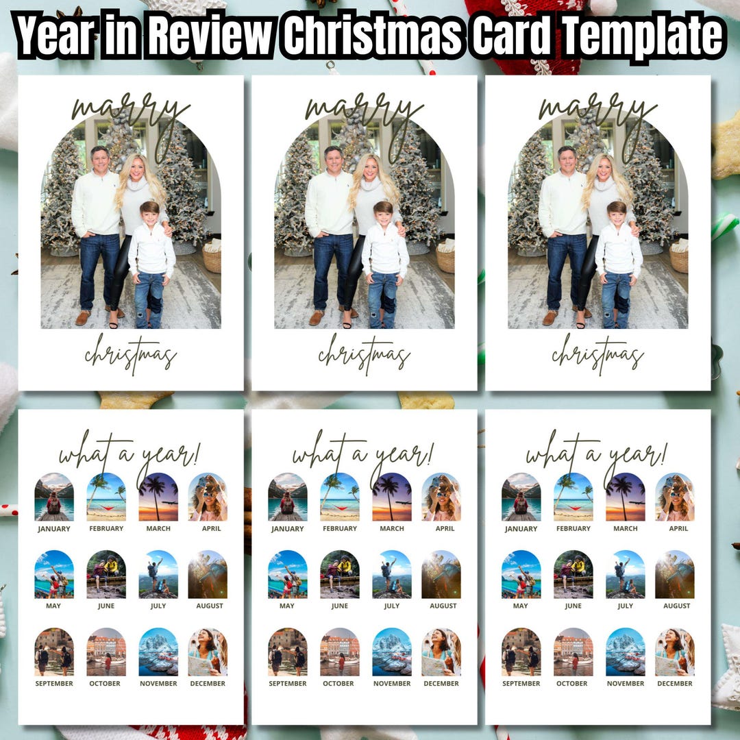 Year in Review Christmas Card Template - 'what A Year' Photo Collage ...