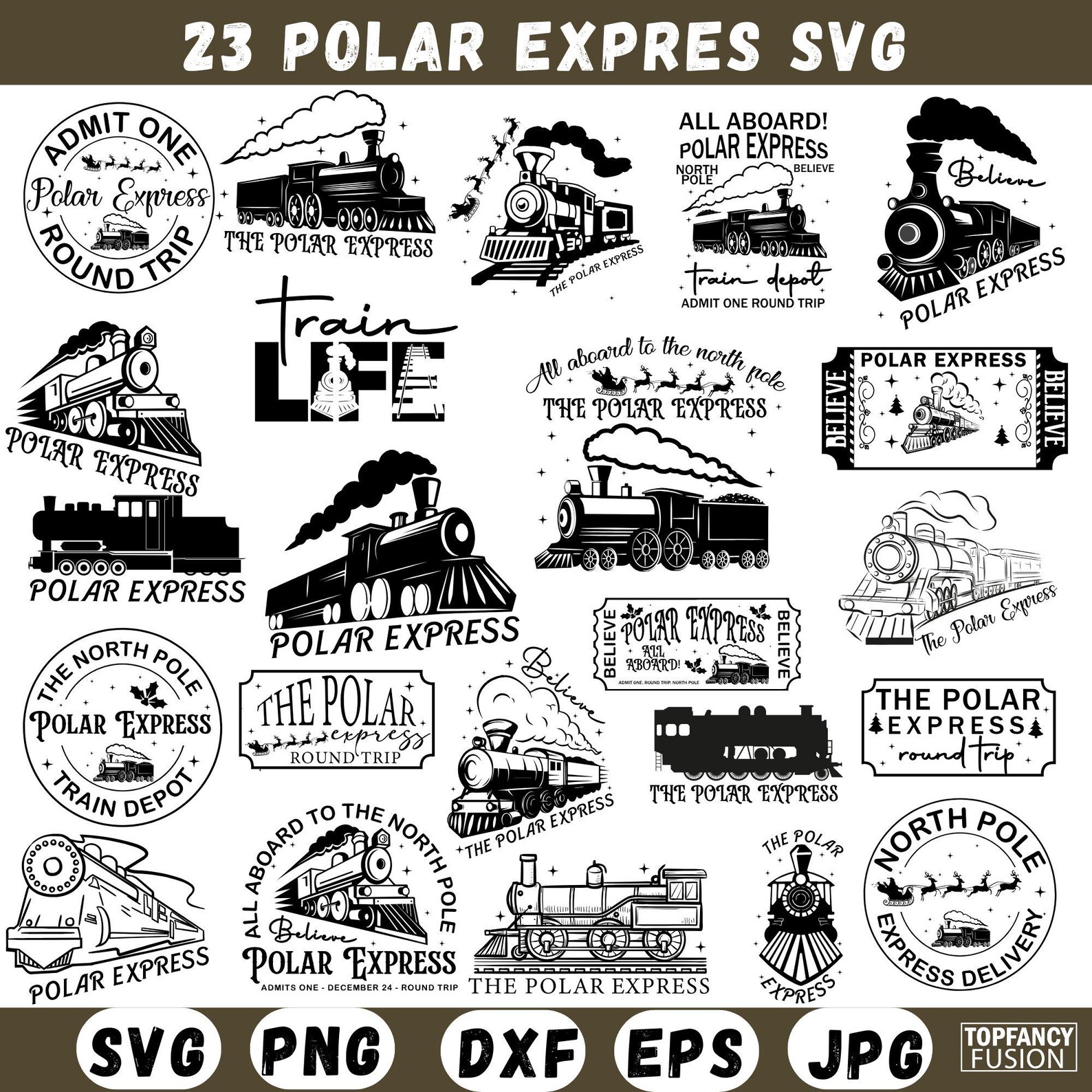 Polar Express Svg,polar Express, Polar Express Ticket, Christmas Train ...