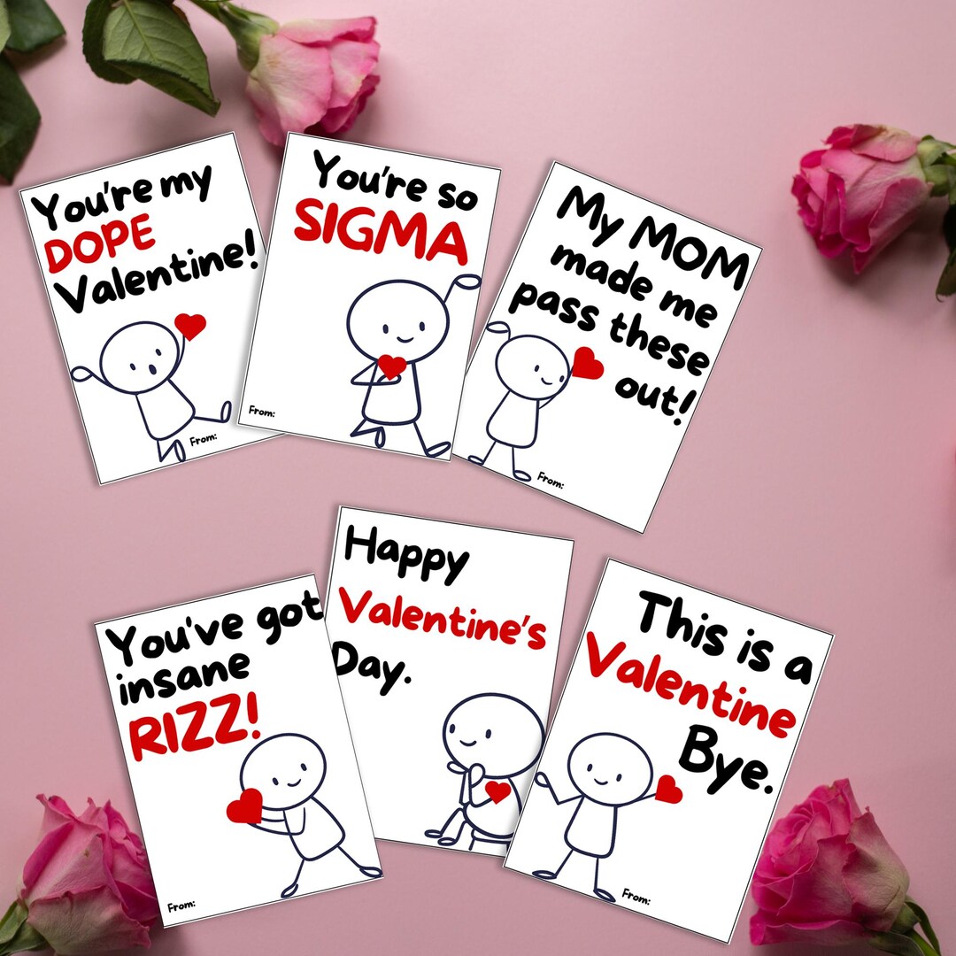 Slang Kids Valentine's Day Cards Printable Classroom Valentines Teens ...