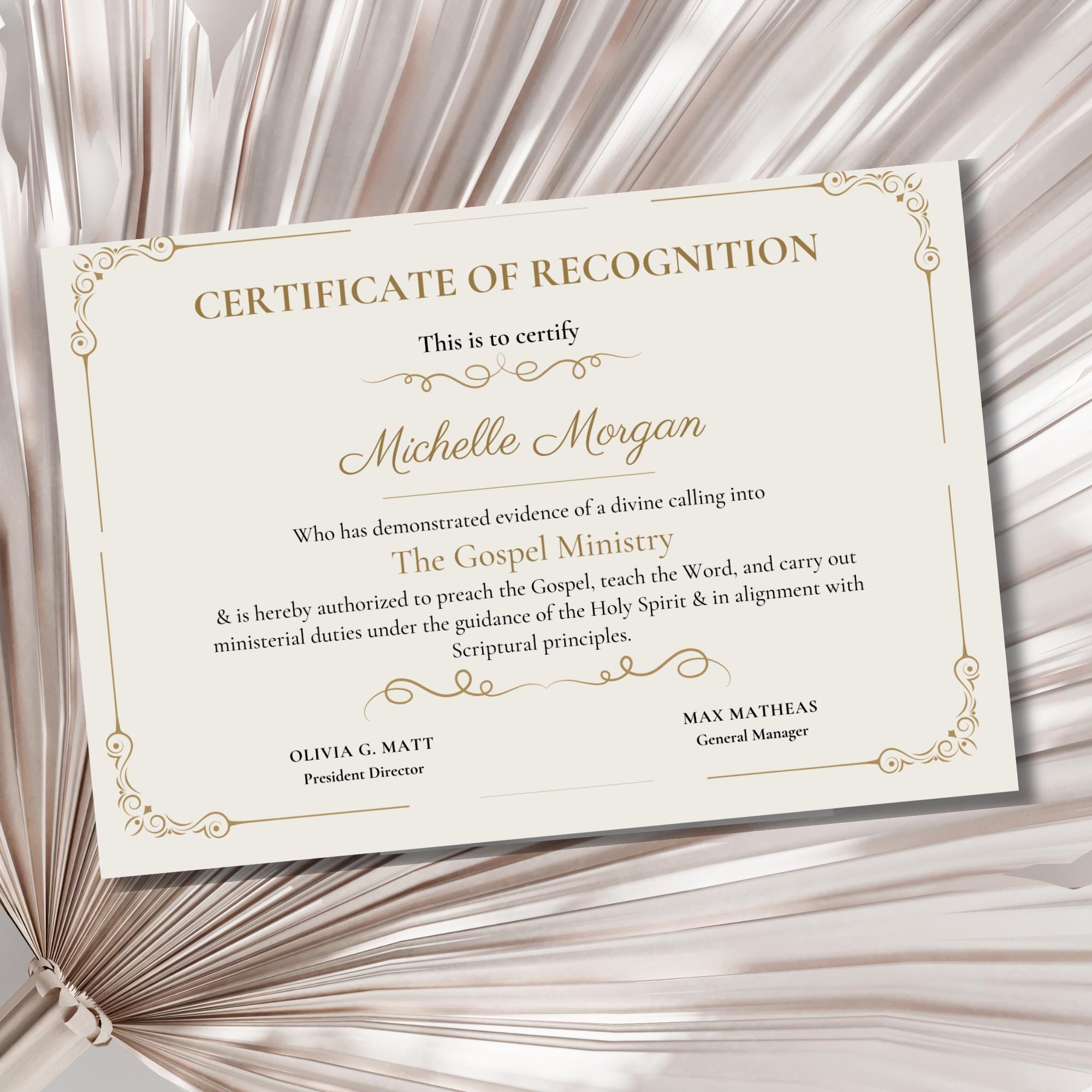 Editable License to Preach Template Printable Minister's License ...