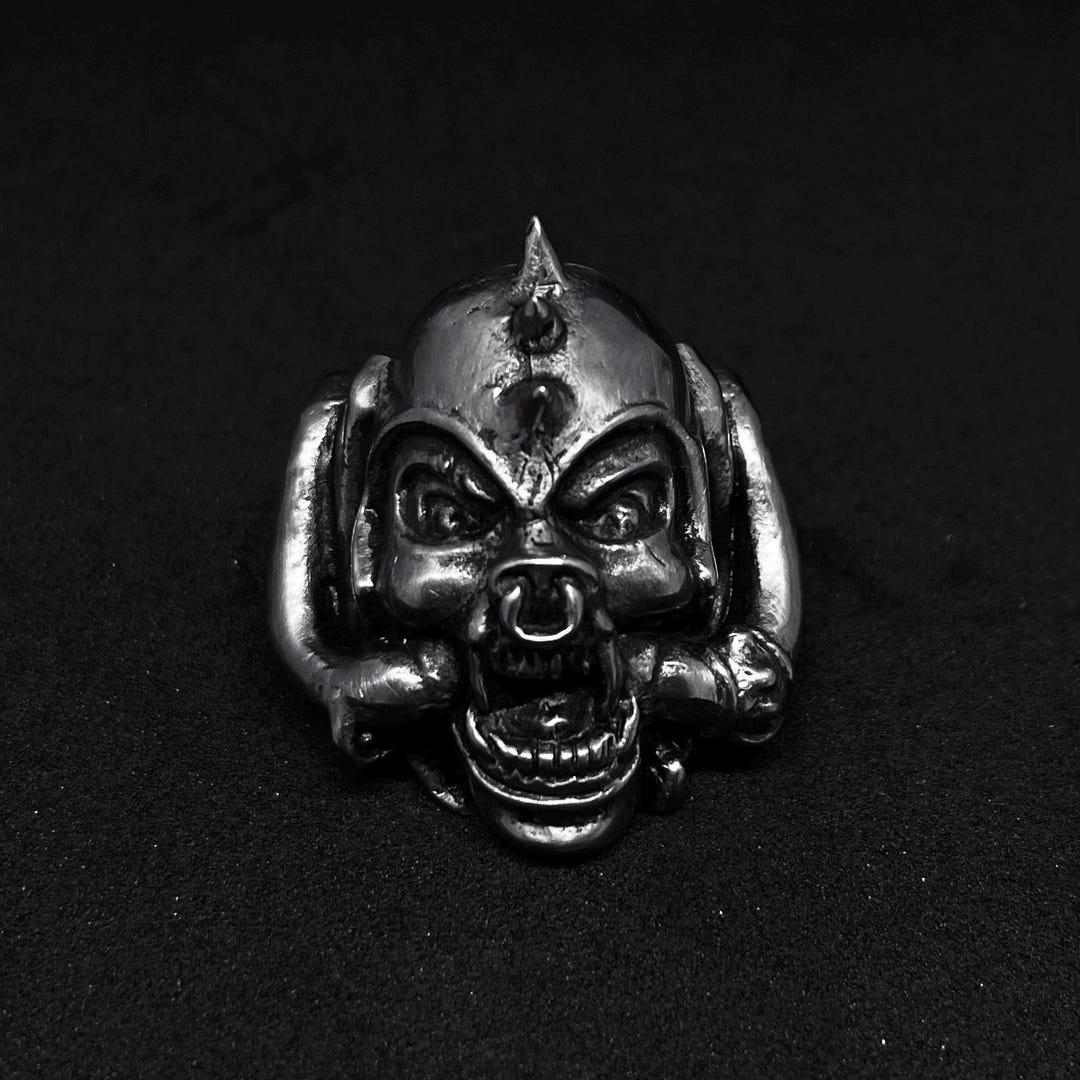 Motorhead Snaggletooth Skull Ring | Heavy Metal Band Jewelry | Punk ...