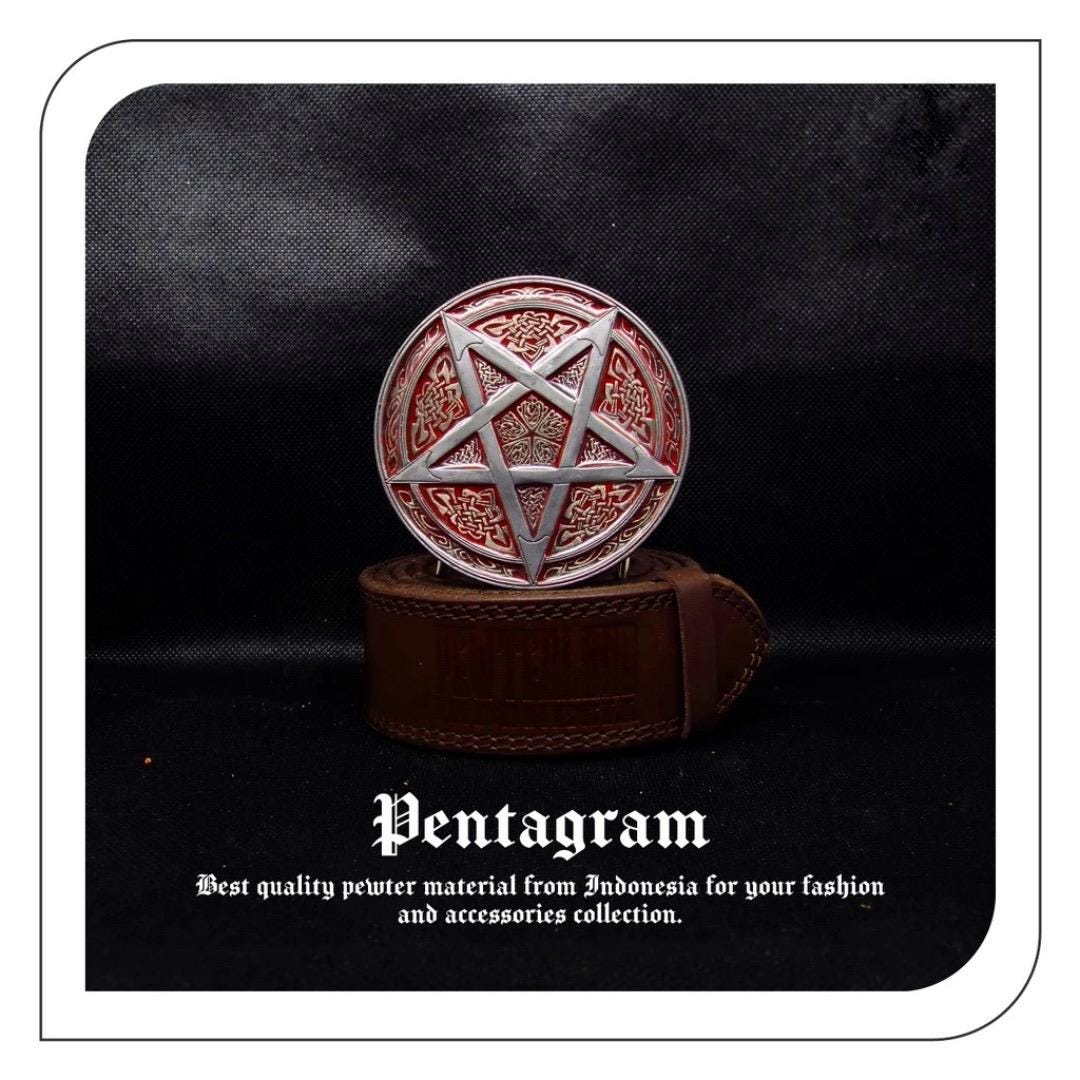 Pentagram Belt Buckle – Gothic Occult Biker Accessory, Unique Witchy ...