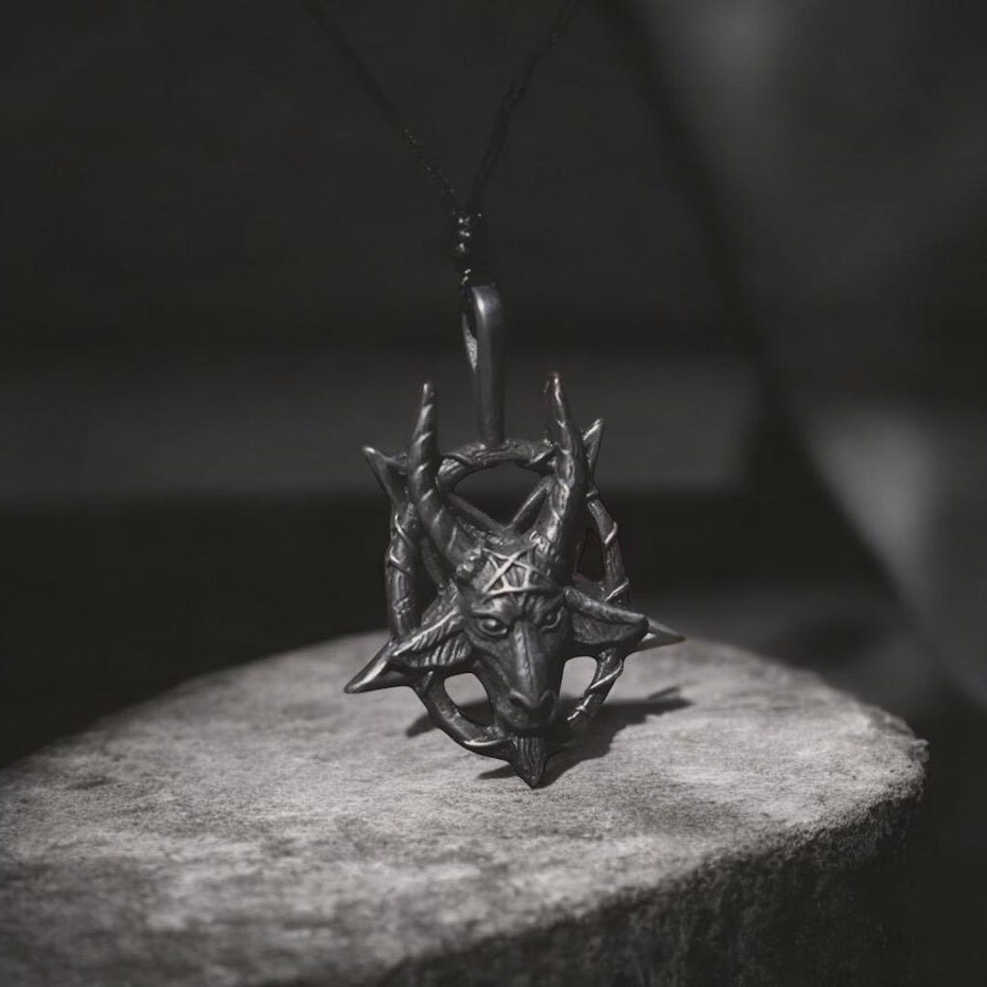 Bold Satanic Pendant: Gothic Occult Necklace for Dark Fashion ...