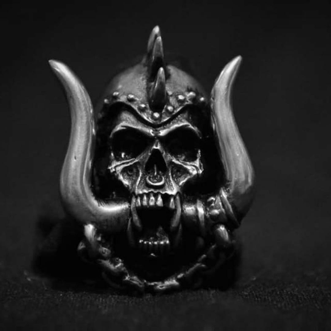 Motorhead Skull Ring – Unique Pewter Biker Jewelry for Men, Perfect ...