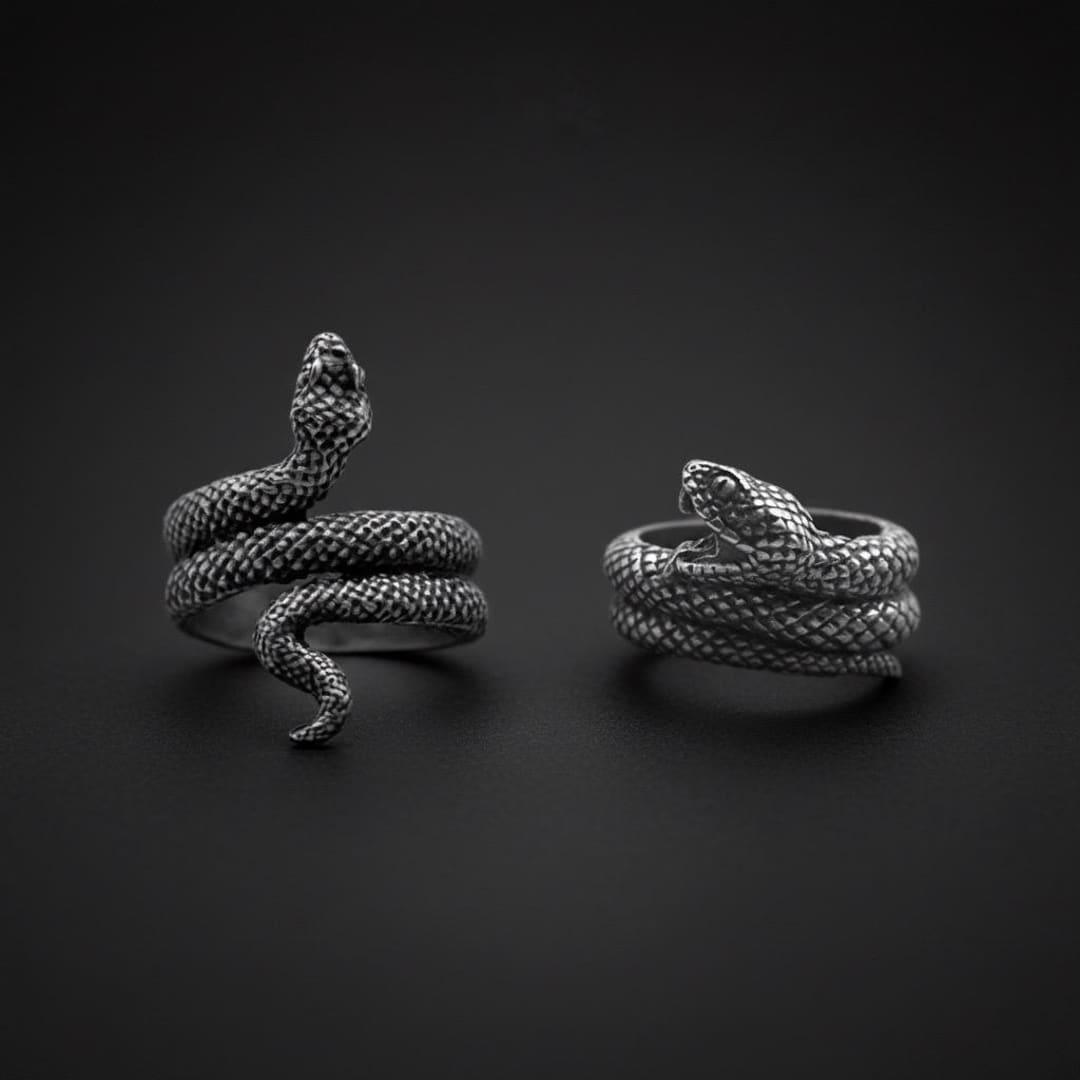 Ouroboros Snake Ring - Gothic Reptile Band for Men & Women, Unique ...