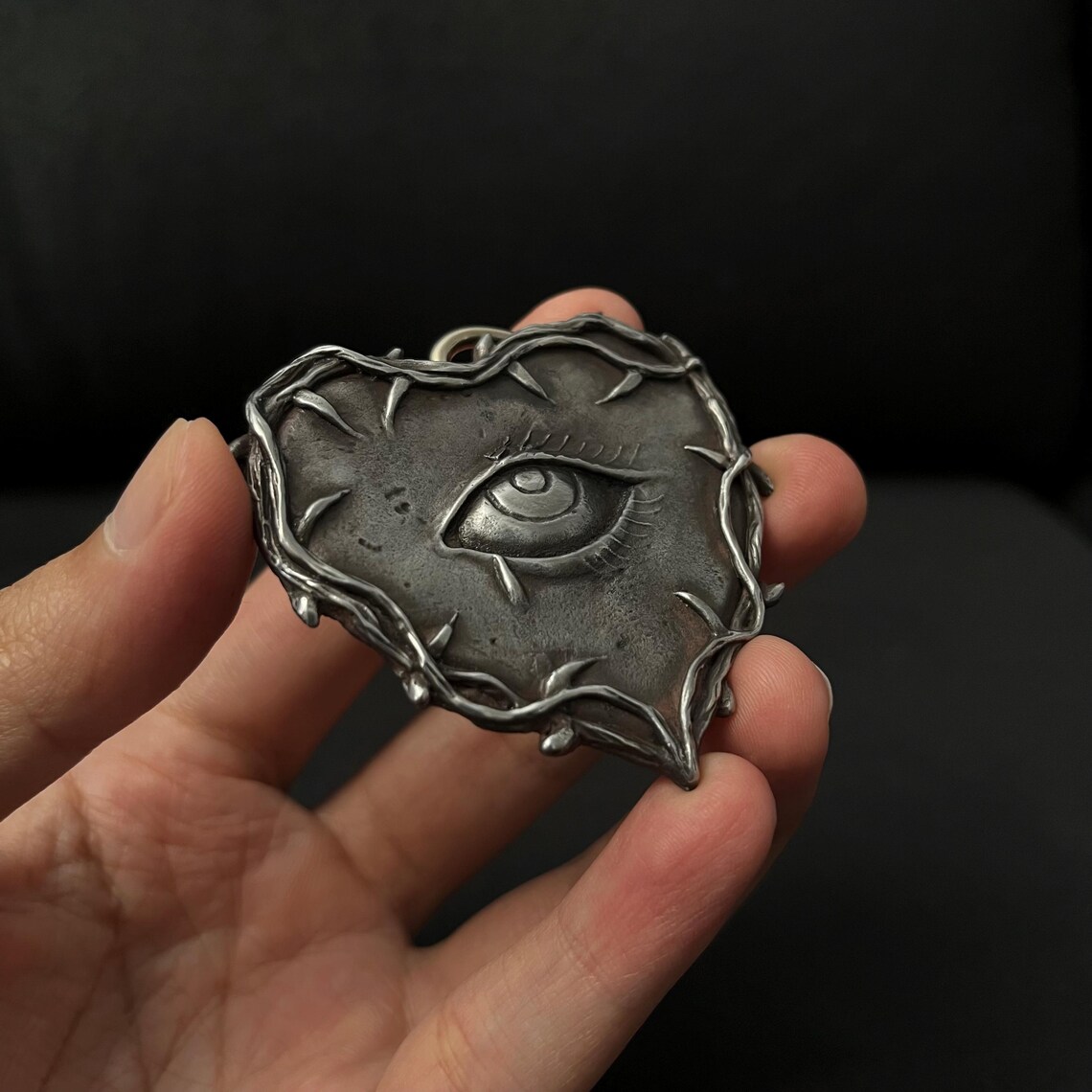 Crying Eye Heart Buckle | Gothic Dark Art Accessory | Pewter Occult ...