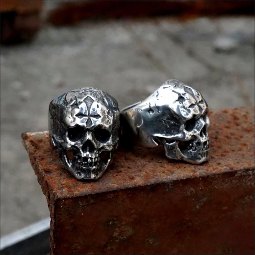 Crucisskull Ring – Stainless Steel Gothic Skull Cross Ring, Unique Dark ...