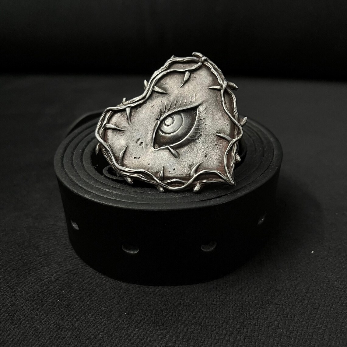 Crying Eye Heart Buckle | Gothic Dark Art Accessory | Pewter Occult ...