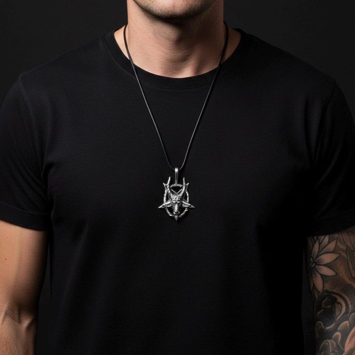 Bold Satanic Pendant: Gothic Occult Necklace for Dark Fashion ...